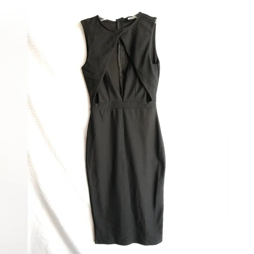 Missguided Black Cocktail Dress Sexy Cutout Bodycon Size 4 Chest 30" | eBay