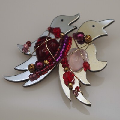 LIZTECH ARTISAN JEWELRY 2006 LOVE BIRDS JELLY BELLY BROOCH SIGNED | eBay