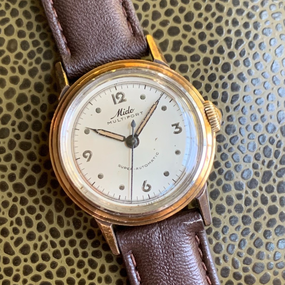 Vintage Mido Multifort Super Automatic Solid Gold Bezel & Stainless ...