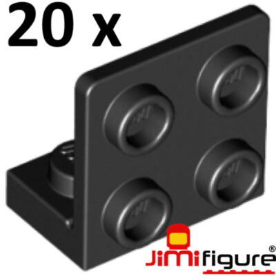 NEW 20 x LEGO 1x2 2x2 Inverted Bracket Black 99207 Genuine Lot Angular ...