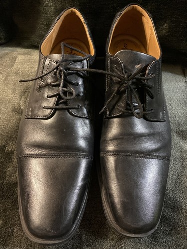 Clarks Collection Tilden Cap 15770 Black Leather Men Shoes Shoes Size ...
