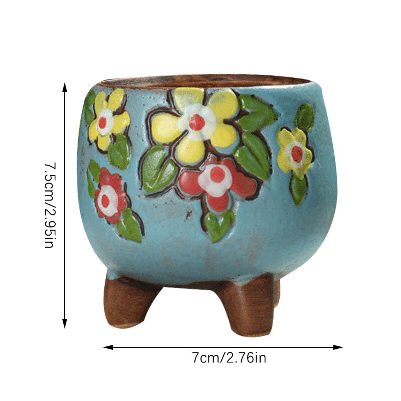 Korean Simple Fleshy Flower Pot Ceramic Hand-painted Fresh Thumb Pot ...