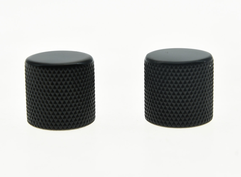 2-Pack Black Flat Top Metal Tele Telecaster Knobs 18mm Guitar Bass ...