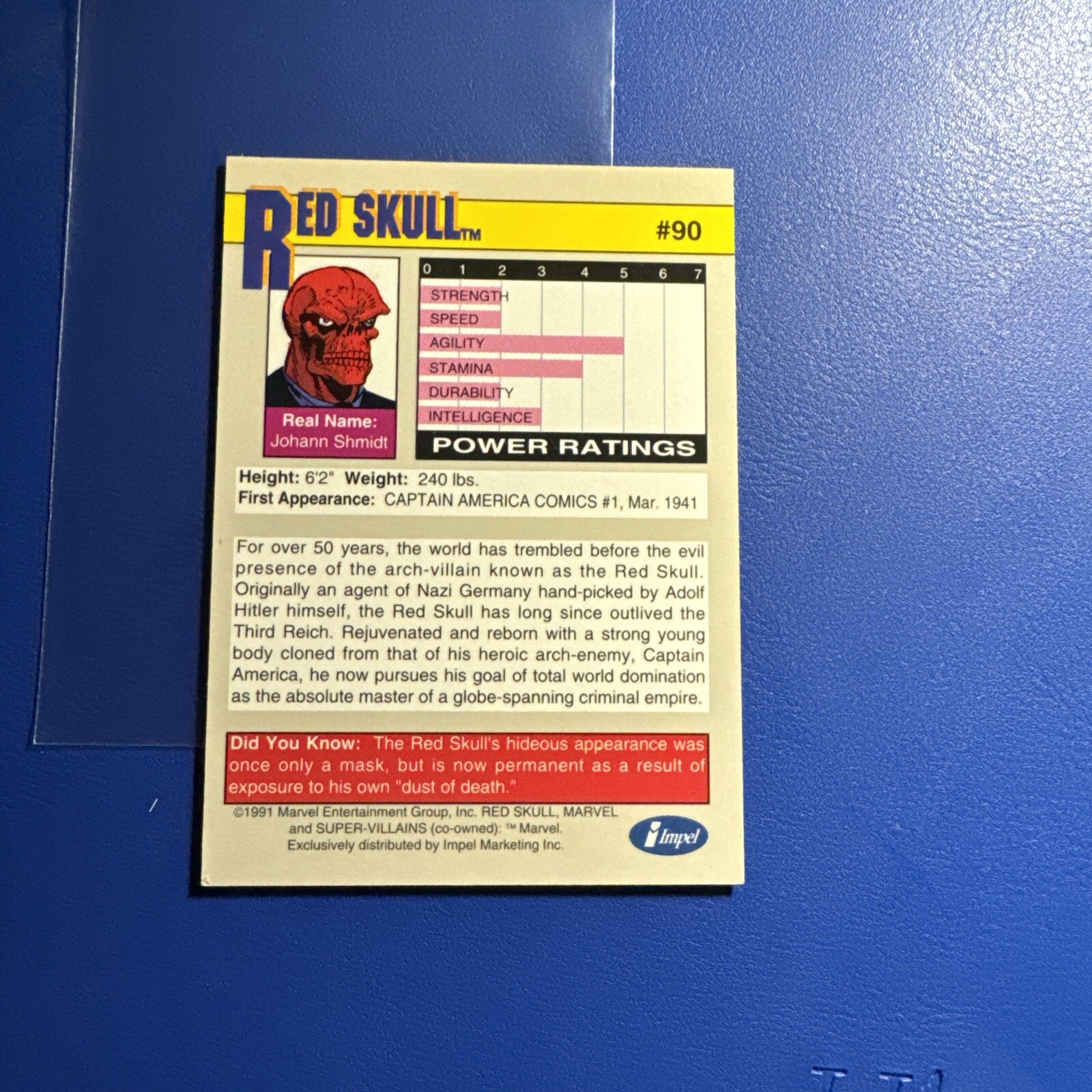 1991 Impel Marvel Universe Series 2 Super Villians Red Skull #90 NM | eBay