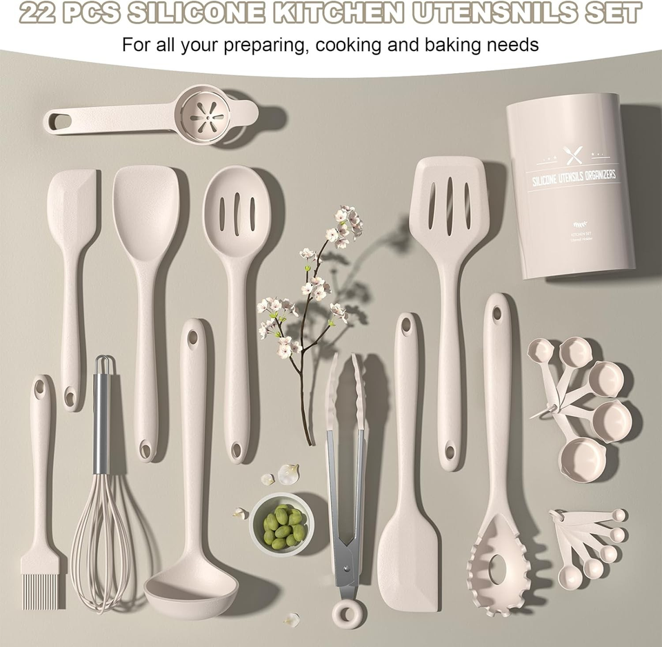 NIB Umite Chef 22-Piece Silicone Cooking Utensils Set Heat Resistant ...