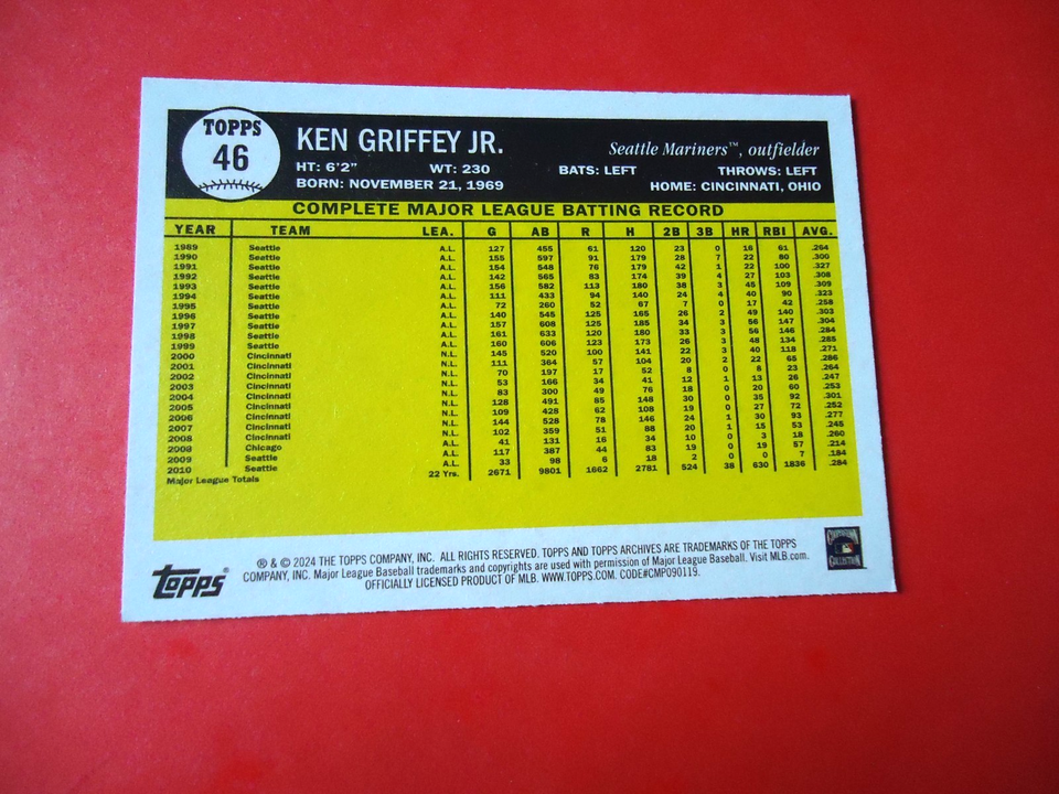 Ken Griffey Jr. - 2024 Topps Archives Baseball card #46 - Seattle ...