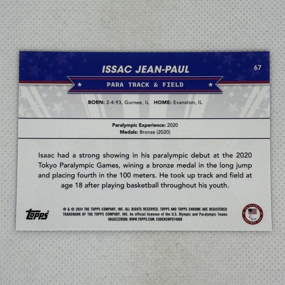 2024 U.S. Olympic & Paralympic | Issac Jean-Paul Track & Field | Chrome ...
