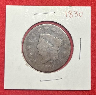 1830 Large Cent Coronet Head 1C Copper Penny Obsolete U.S. Coin - Set ...