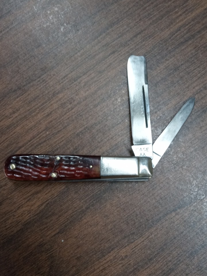 case razor knife, 1940-64, red bone, 6205, repairs to handles, strong ...