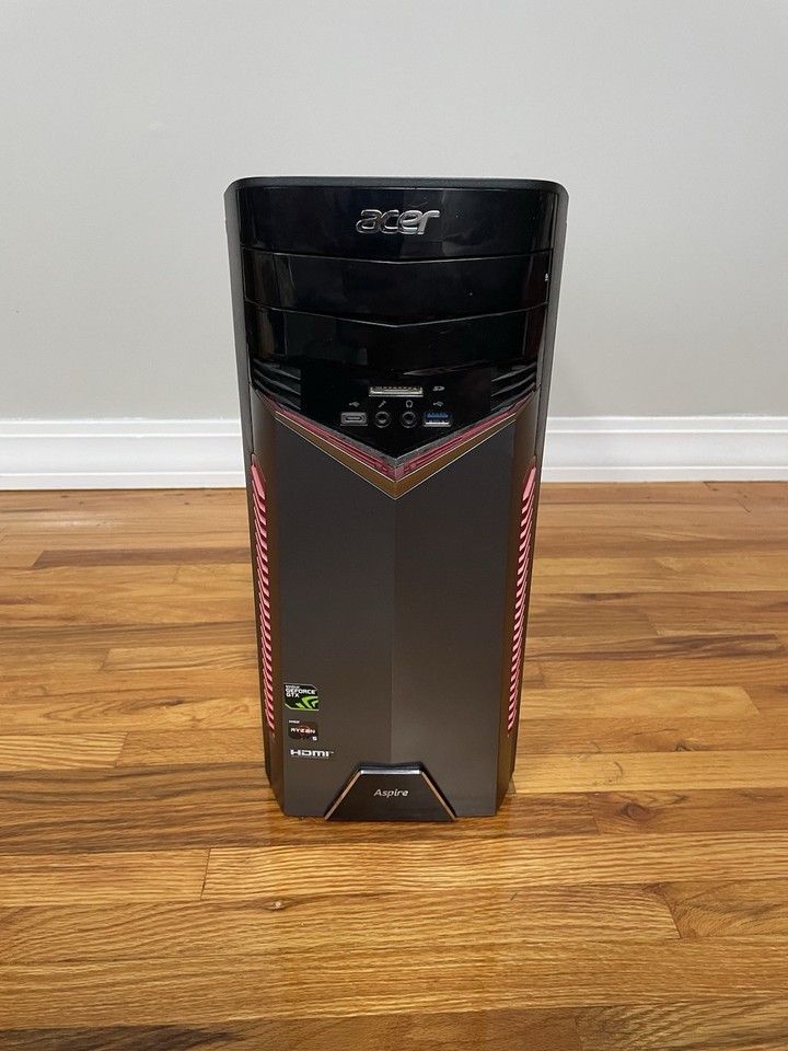 Acer Aspire GX-281-UR11 Desktop; AMD RYZEN 5 1400 CPU; NVIDIA GTX 1050 ...