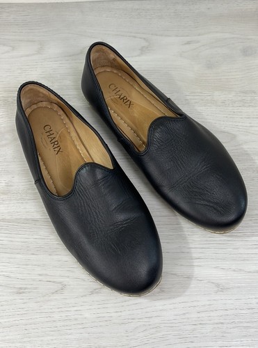 CHARIX CLASSIC BLACK LEATHER LOAFER SLIP ON EU 43 ~ US Men 9 Women 10.5 ...