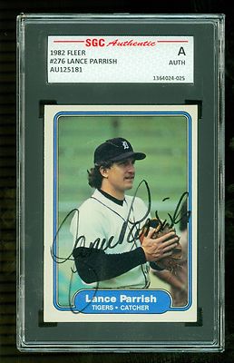 Lance Parrish Signed 1982 Fleer Baseball Card #276 Tigers Autograph SGC ...