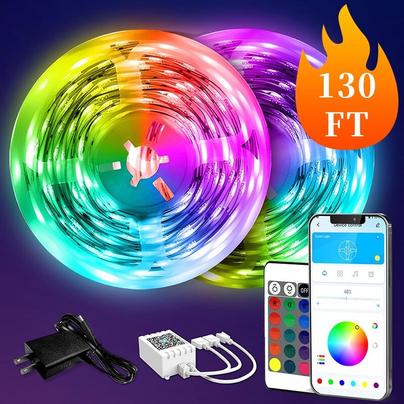 100 FT LED Strip Lights, Smart Light with App Remote Control, RGB ...