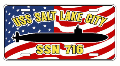 USS SALT LAKE CITY SSN 716 License Plate U S Flag Car Truck RV Navy ...