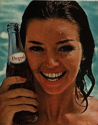 1962 PEPSI-COLA Pretty Girl wet hair just out of swimming pool Vintage ...