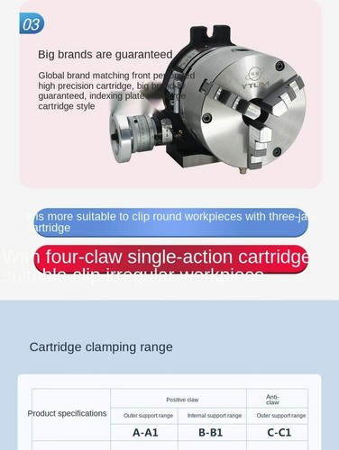 6 Inch Universal Indexing Plate Rotary Table 125 Three-jaw Chuck ...