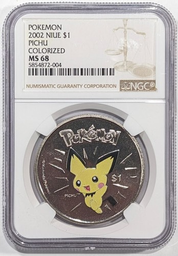 2002 Niue Pokemon Coin - PICHU Colorized NGC MS68 | eBay
