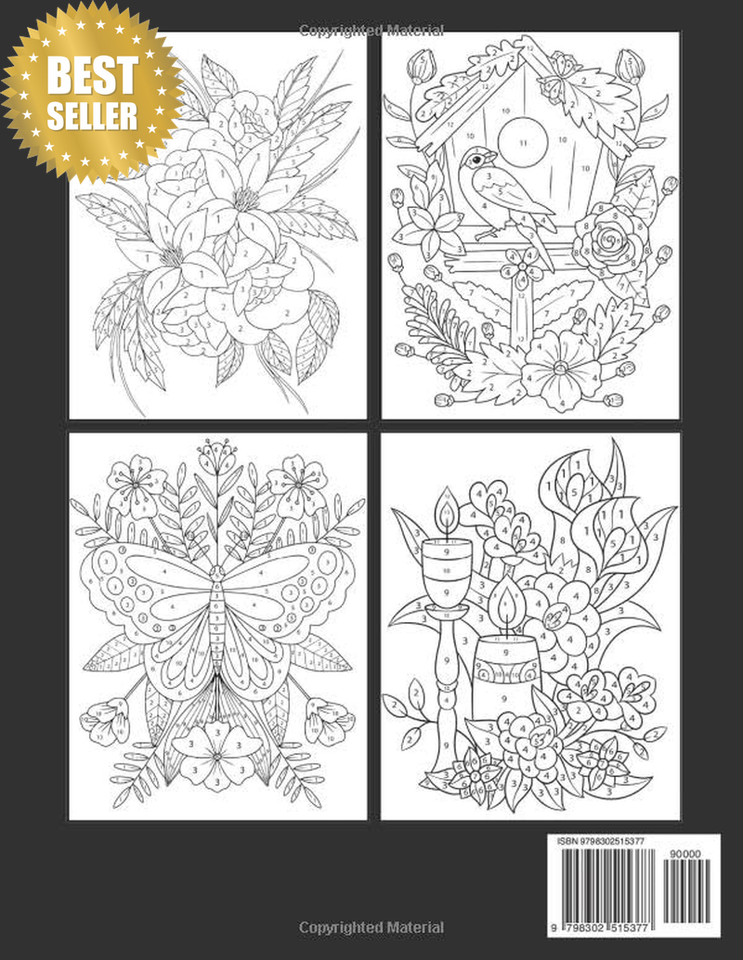 Color by Number 2025 New Adult Coloring Book: Large Print Color by ...