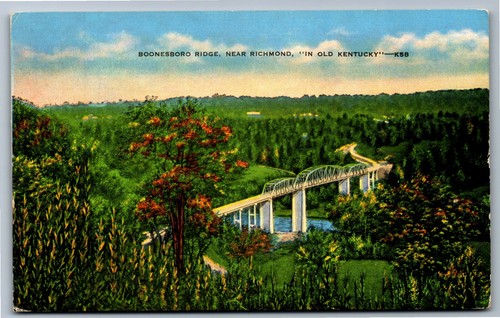 Postcard KY Aerial View of Boonesboro Ridge & Bridge Near Richmond ...
