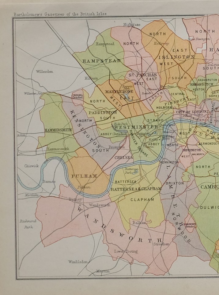 1901 CENSUS MAP METROPOLITAN PARLIAMENTARY BOROUGHS LONDON WESTMINSTER ...