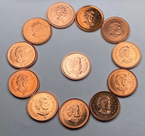 2001- 2012 Canada - 12 Penny Lot 1 Cent High Grade Penny Collection ...