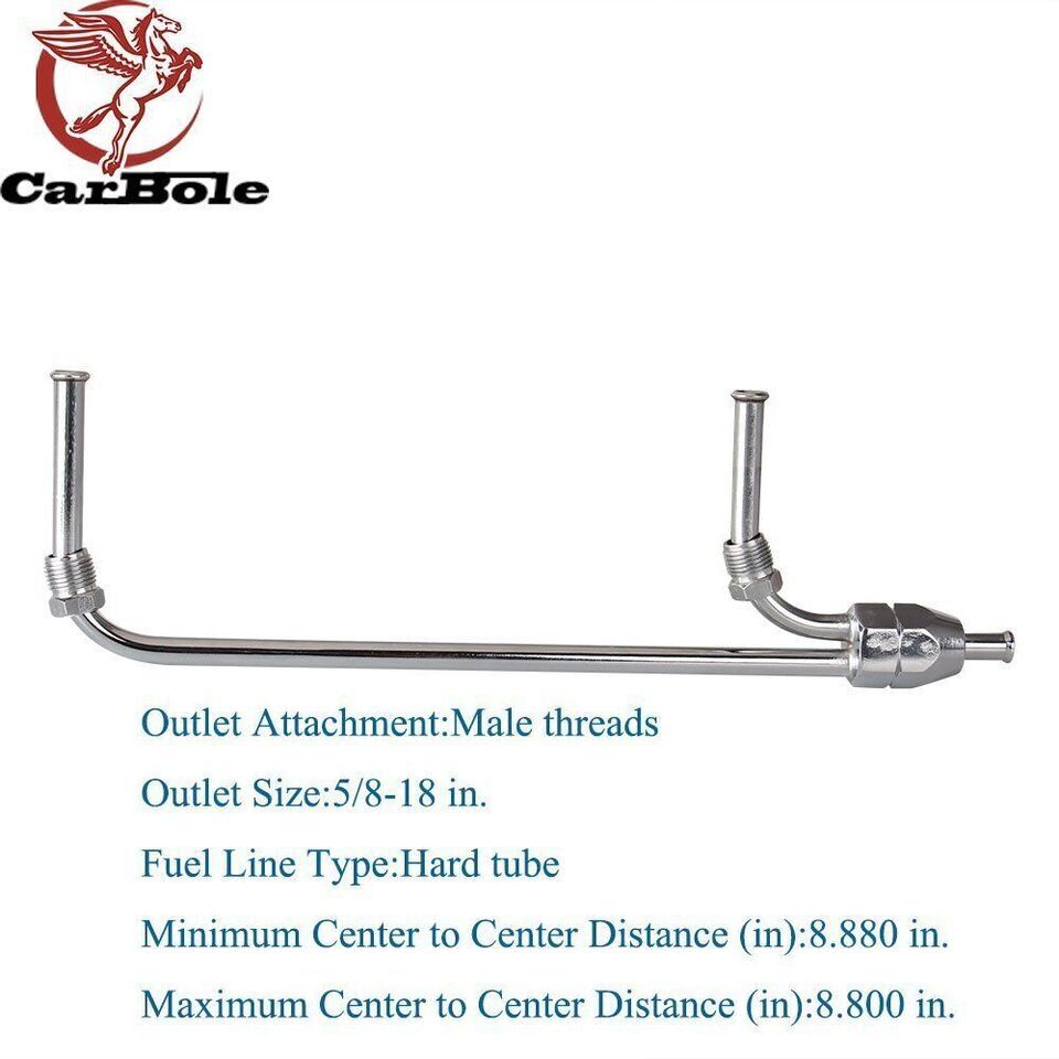 Chrome Dual Feed Fuel Line 4160 For Holley Carburetor Double Pumper 3/8 ...