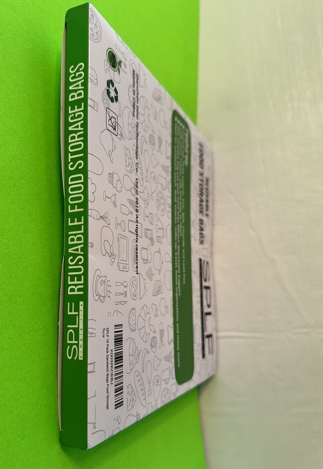 SPLF 10 Pack BPA FREE Reusable Storage Bags Food Grade Leak Proof ...