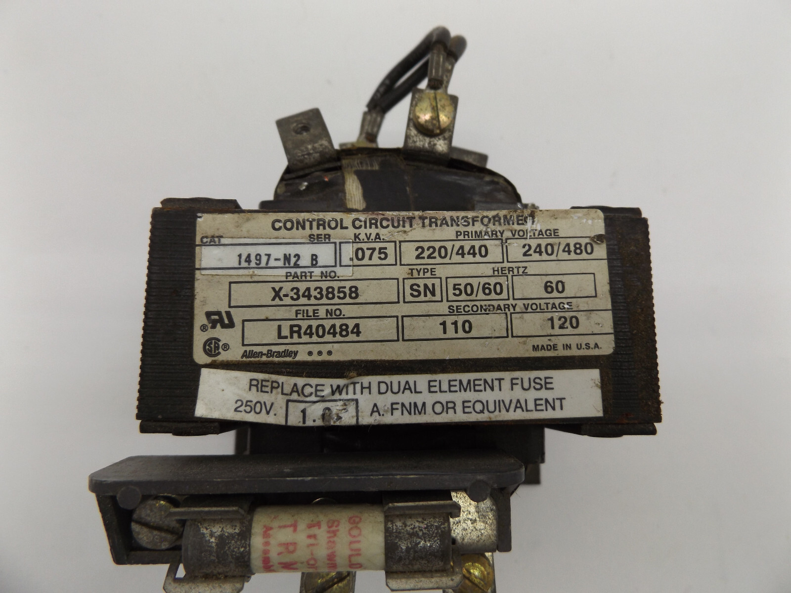 Control Circuit Transformer 1497-N2 X-343858 | eBay