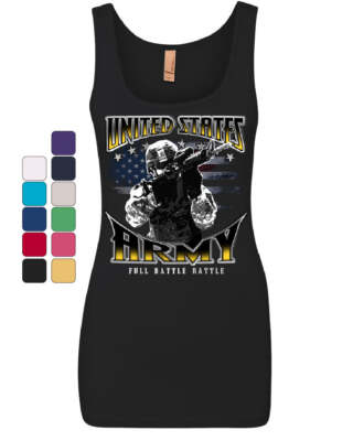 United States Army Women's Tank Top American Soldier Full Battle Rattle ...