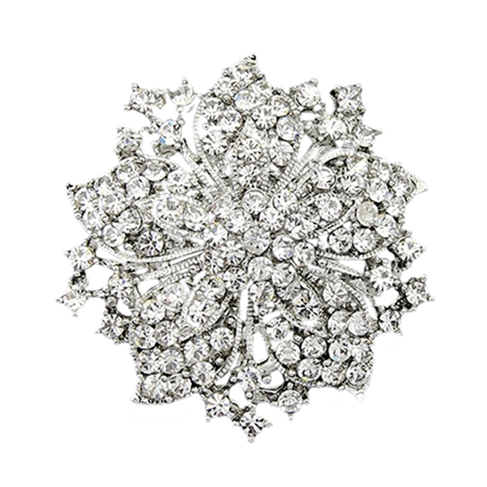 Breastpin Charming Easy Matching Shiny Rhinestone Flower Brooch Pin 8 ...