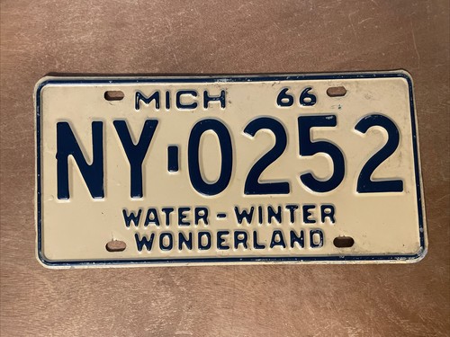 1966 Michigan License Plate # NY-0252 | eBay