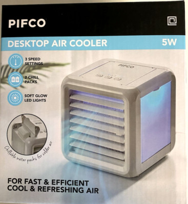 Pifco Quality Fan Table Top Air Cooler Chiller Cube with 7 LED Mood ...