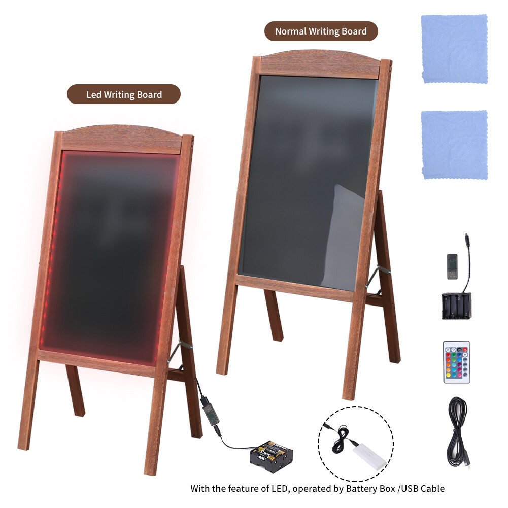 Magnetic Multiple 16 Color LED Wood Chalkboard Bistro Bar Pub Menu ...