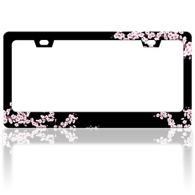 Cherry Blossoms License Plate Frame Beautiful Pink Flowers License ...