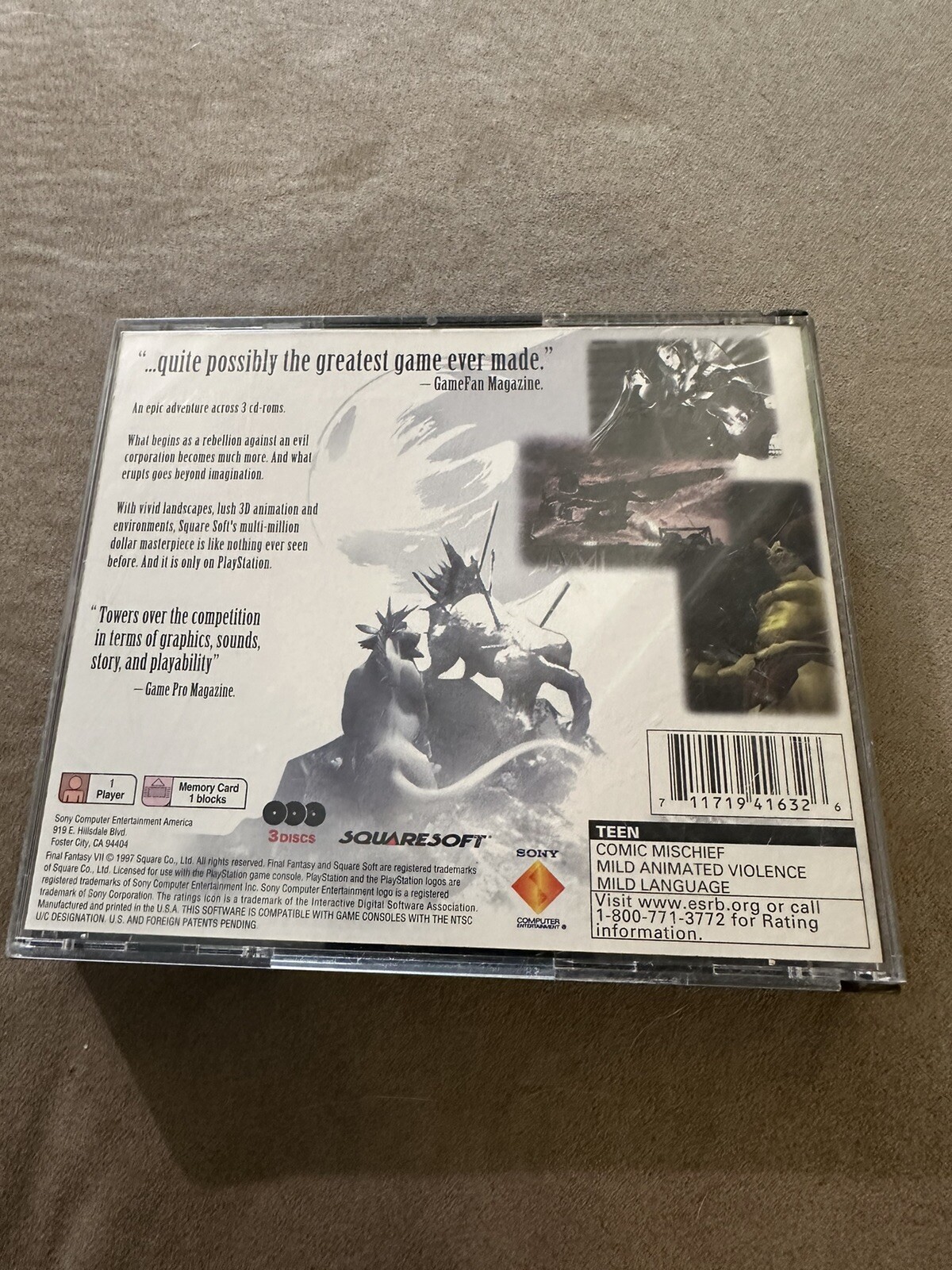Final Fantasy VII (PlayStation 1, 1997) PS1 Complete 711719416326 | eBay