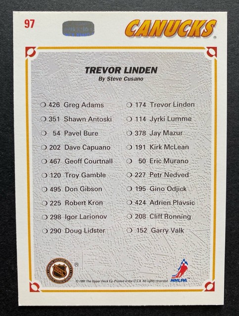 1991-92 Upper Deck - #97 Trevor Linden for sale online | eBay