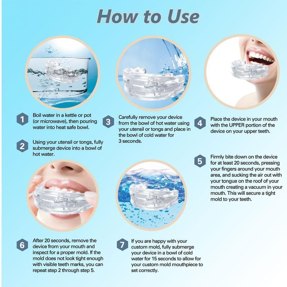 Mouthguar Anti-Snoring Brux ism Mouth Guard Sleeping Guard Aid Apnea ...