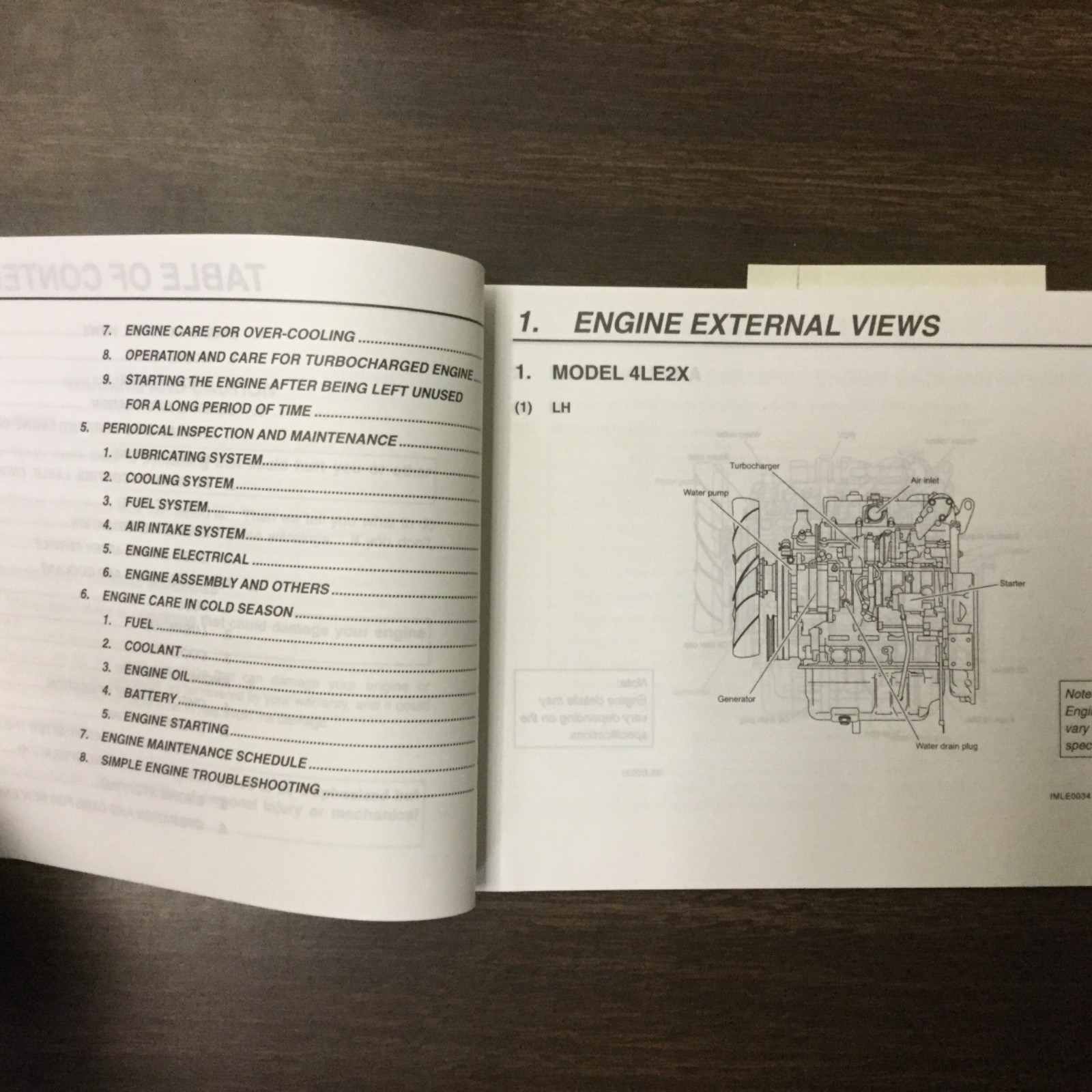 Isuzu 4le2 Tier 4 Instruction Manual Engine Diesel Operation ...