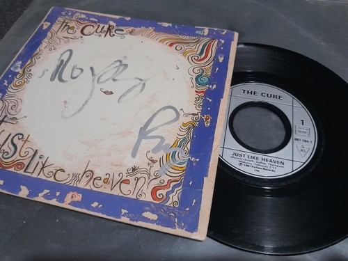 the CURE autograph robert Smith JUST LIKE HEAVEN vinyl perry Bamonte ...