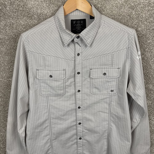 Fox Racing Night Grooves Long Sleeve Woven Shirt Men's Size Large Gray ...