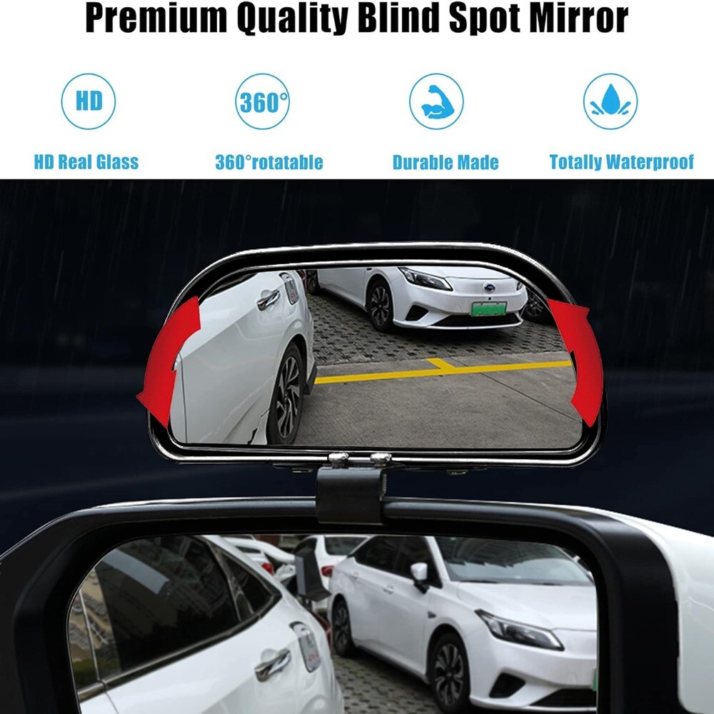 5.7x2.5inch Blind Spot Mirror Large Rear View HD Glass for Cars Trucks ...