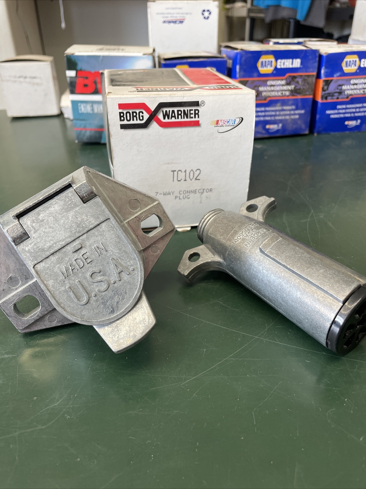Borg Warner TC102 trailer connector mail and female 7 way plug | eBay