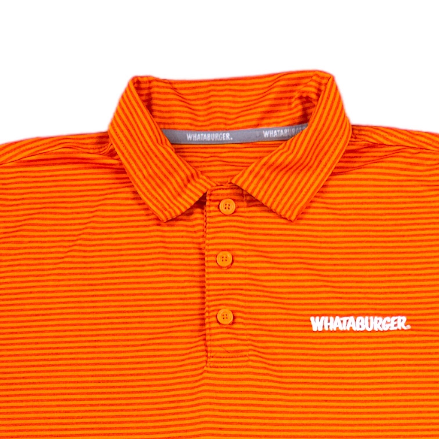 Whataburger Polo Shirt Orange Striped Mens Size XL Em… - Gem