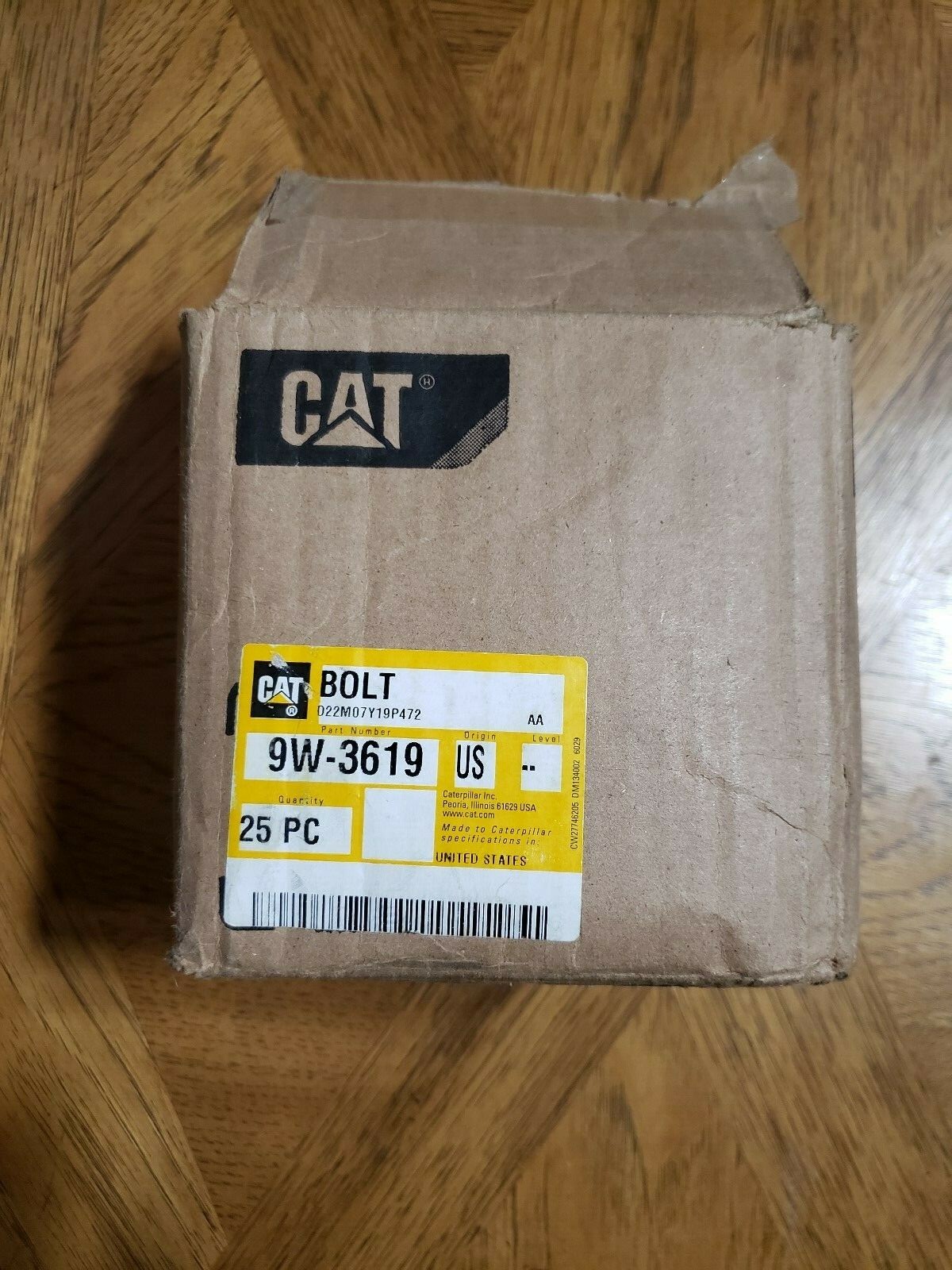 Bolt 9W3619 Box (25Pcs) fits Caterpillar 330F 345DL E240C EL240C MD5075 ...