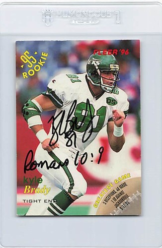 1996 Fleer #23 Kyle Brady Jets Signed Auto *K7815 | eBay