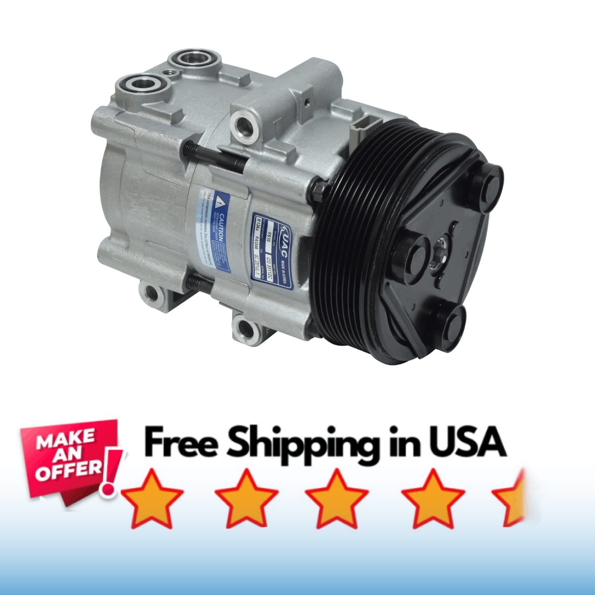 Compressor A/C Fit Ford F-350 Super Duty, F-450 Super Duty, F-550 99-07 ...