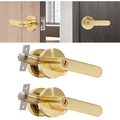 2Pcs 3-Lever Heavy Duty Door Levers Door Locks Door Latch Handles w ...