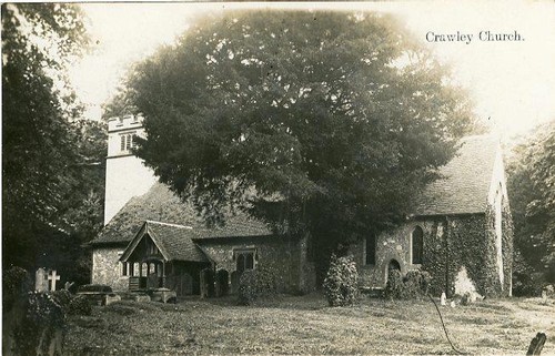 REAL PHOTOGRAPHIC POSTCARD OF CRAWLEY CHURCH, (NEAR WINCHESTER ...