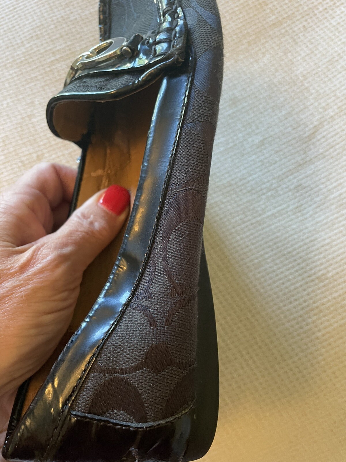 Coach Fortunata 7B Loafer Signature C Black Patent Le… - Gem