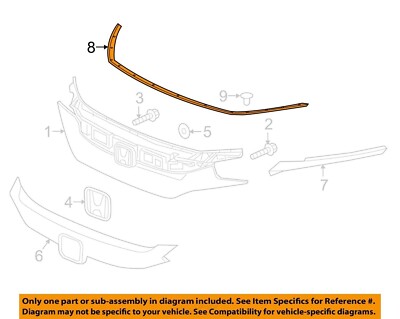 NEW OEM 16-17 HONDA Civic Front Bumper-Upper Seal 74146-TBA-A01 | eBay